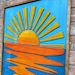 Sunrise Wooden Wall Art Sea Sunset Abstract Boho Décor Sun Shine Wall ...