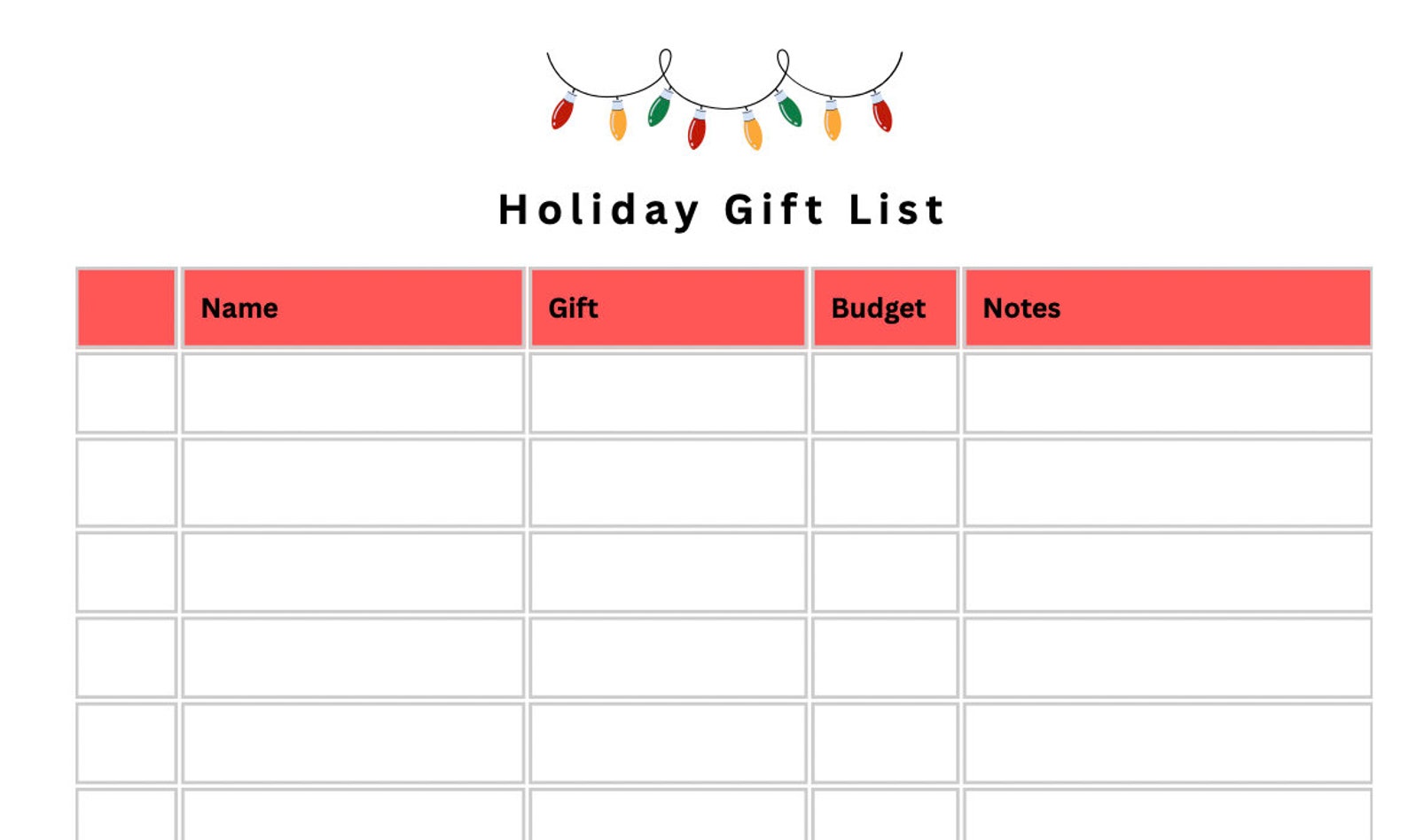 Downloadable Holiday Gift Checklist Planner. Holiday, Christmas, Gifts ...