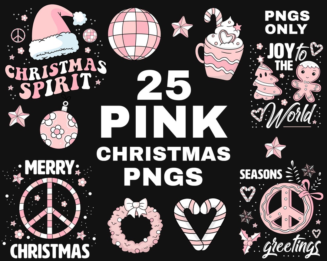 Pink Christmas Png, Pink Christmas Clipart, Pink Christmas Stickers ...