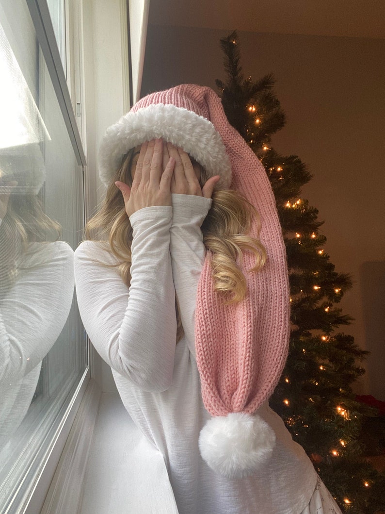 Pink Santa Hat - Etsy
