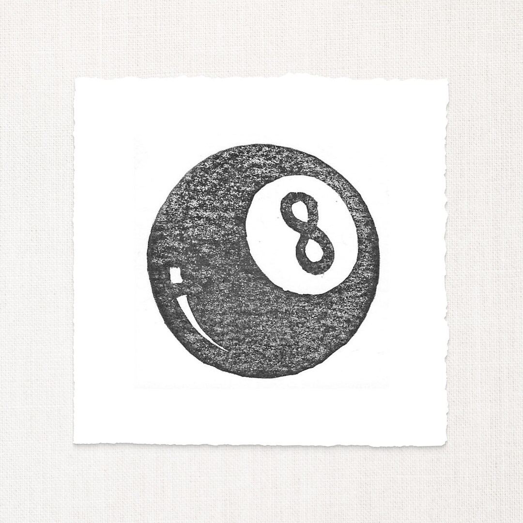 8 Ball Mini Print Hand-carved Block Print Made to Order - Etsy