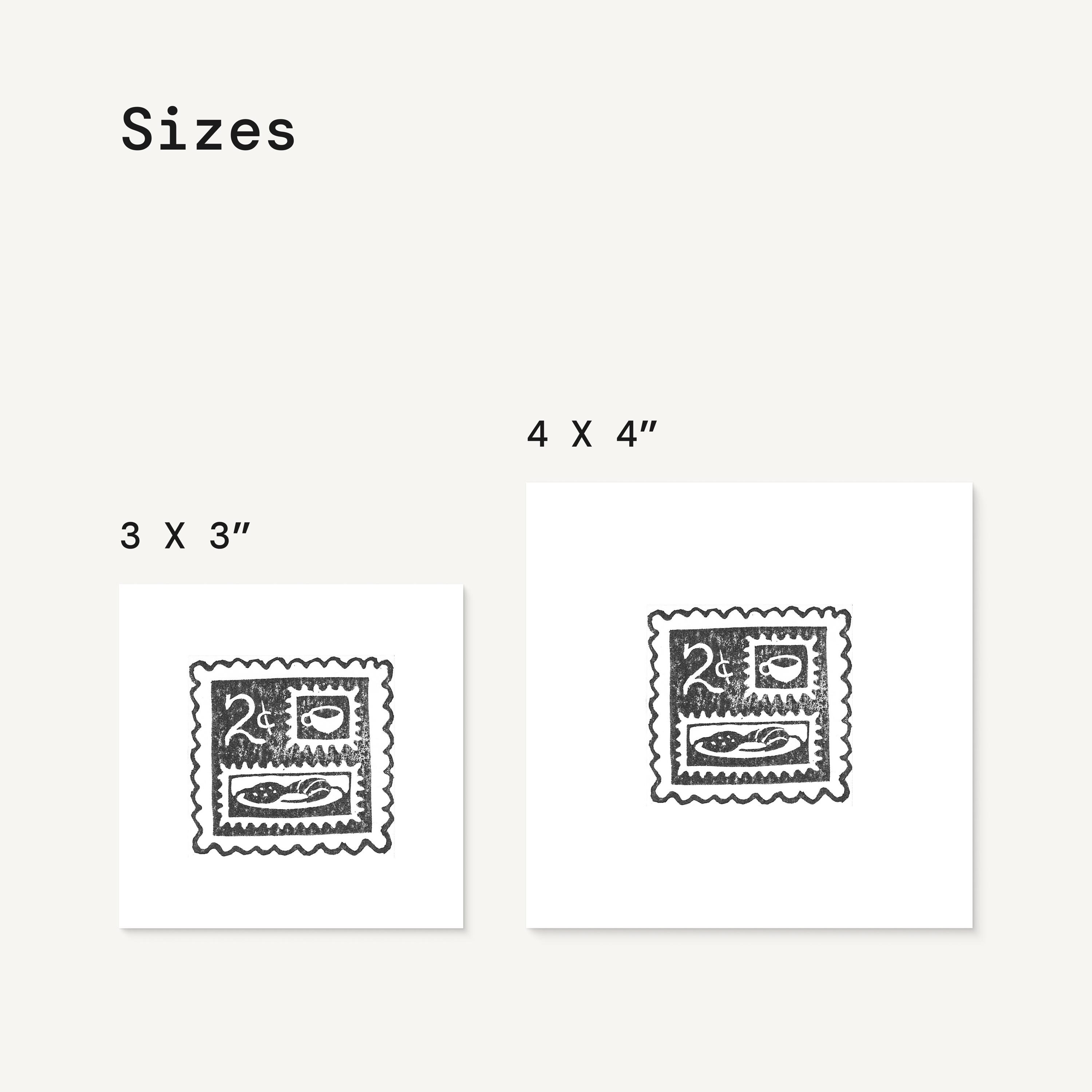 Two Cent Stamp Mini Print | Hand-carved Block Print | Made to Order - Etsy