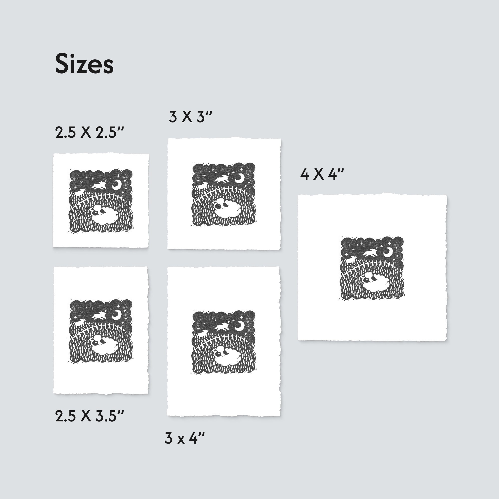 Counting Sheep Mini Print Hand-carved Block Print Made to Order - Etsy