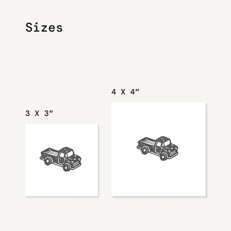 Pickup Truck Mini Print | Hand-carved Block Print | Made to Order - Etsy