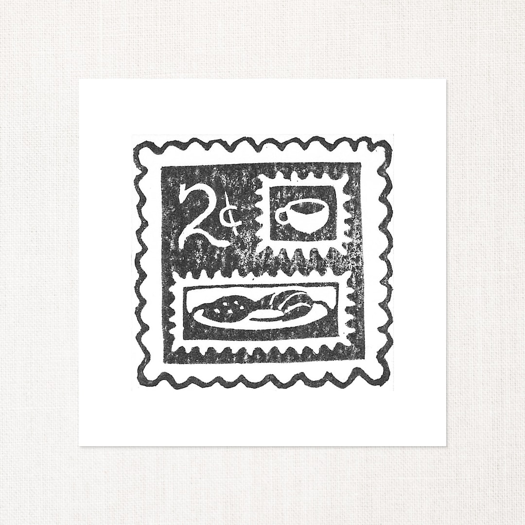 Two Cent Stamp Mini Print | Hand-carved Block Print | Made to Order - Etsy