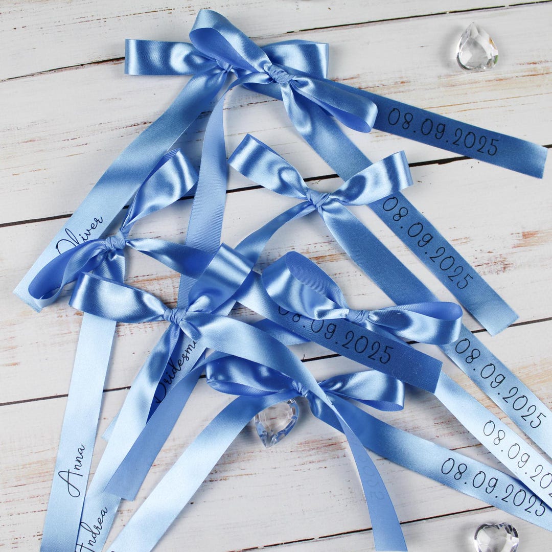 Personalized Wine Glass Ribbon Custom Satin Name Tags for Weddings ...