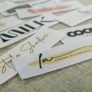 Personalized Fabric Labels: Grosgrain Ribbon Textile Tags (1.5cm X 5cm ...