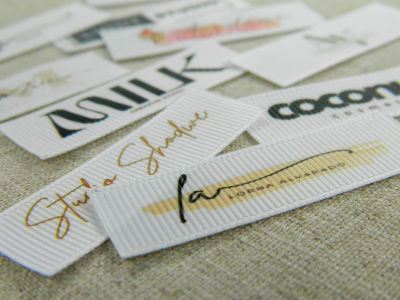 Personalized Fabric Labels: Grosgrain Ribbon Textile Tags (1.5cm X 5cm ...