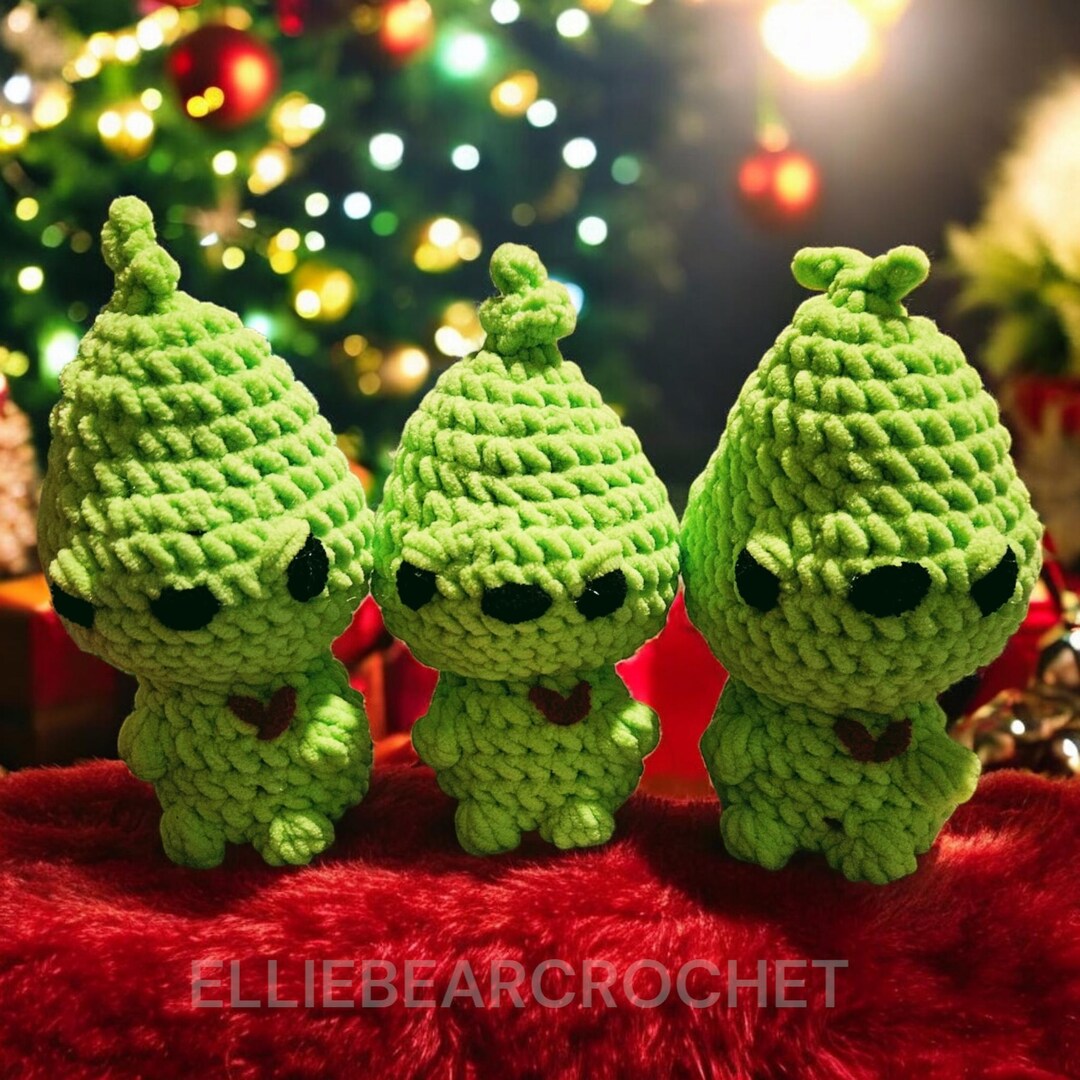 Christmas Meanie Greenie Crochet Plushie - Etsy