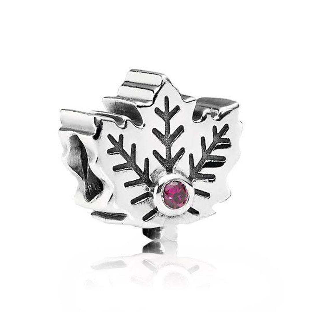 Pandora Canada Maple Leaf Red Sinthetic Ruby Charm~bead - Etsy