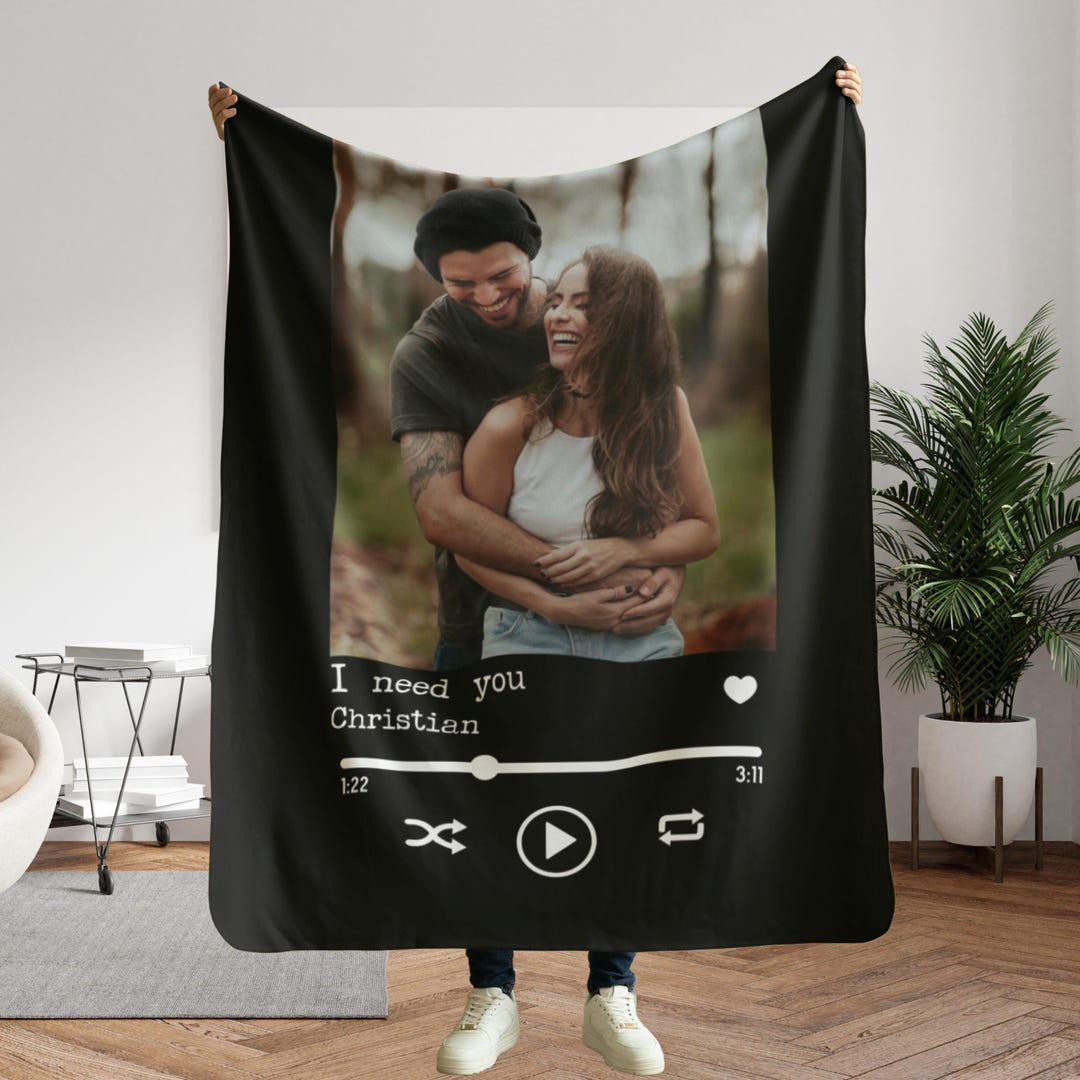 Personalized Music Blanket With Custom Photo, Personalized Couple Music ...