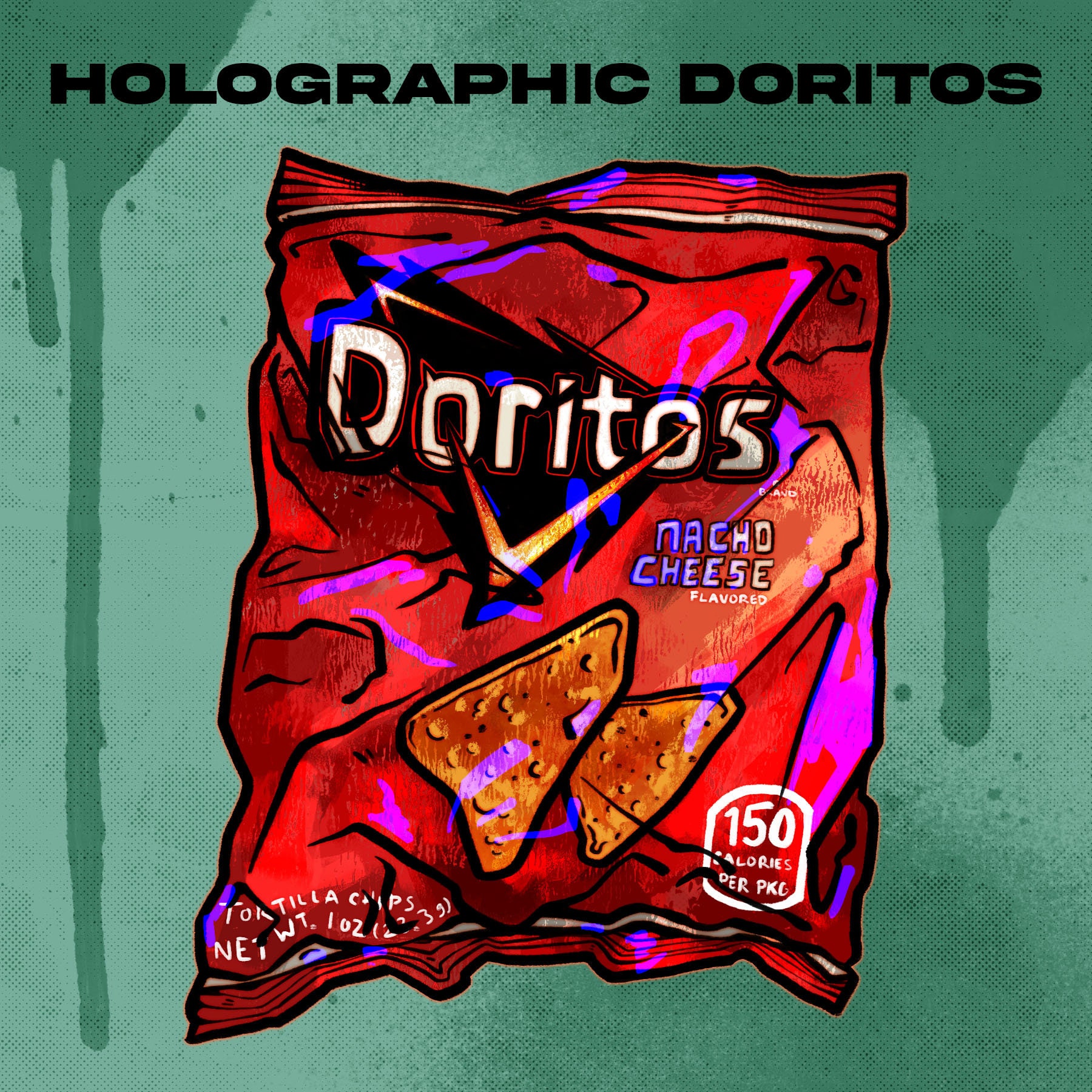 Holographic Doritos Sticker - Etsy