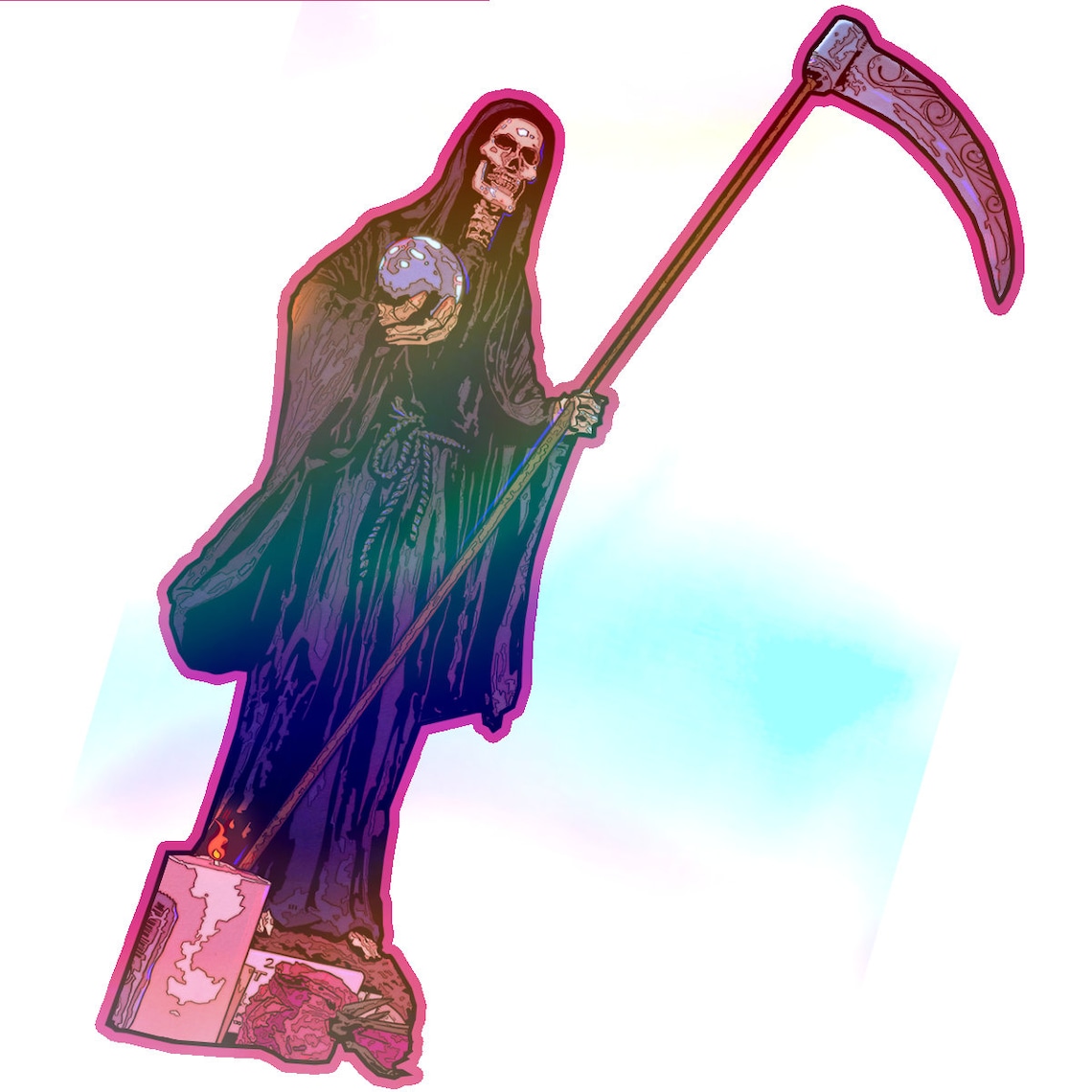 Holographic SANTA MUERTE Sticker - Etsy