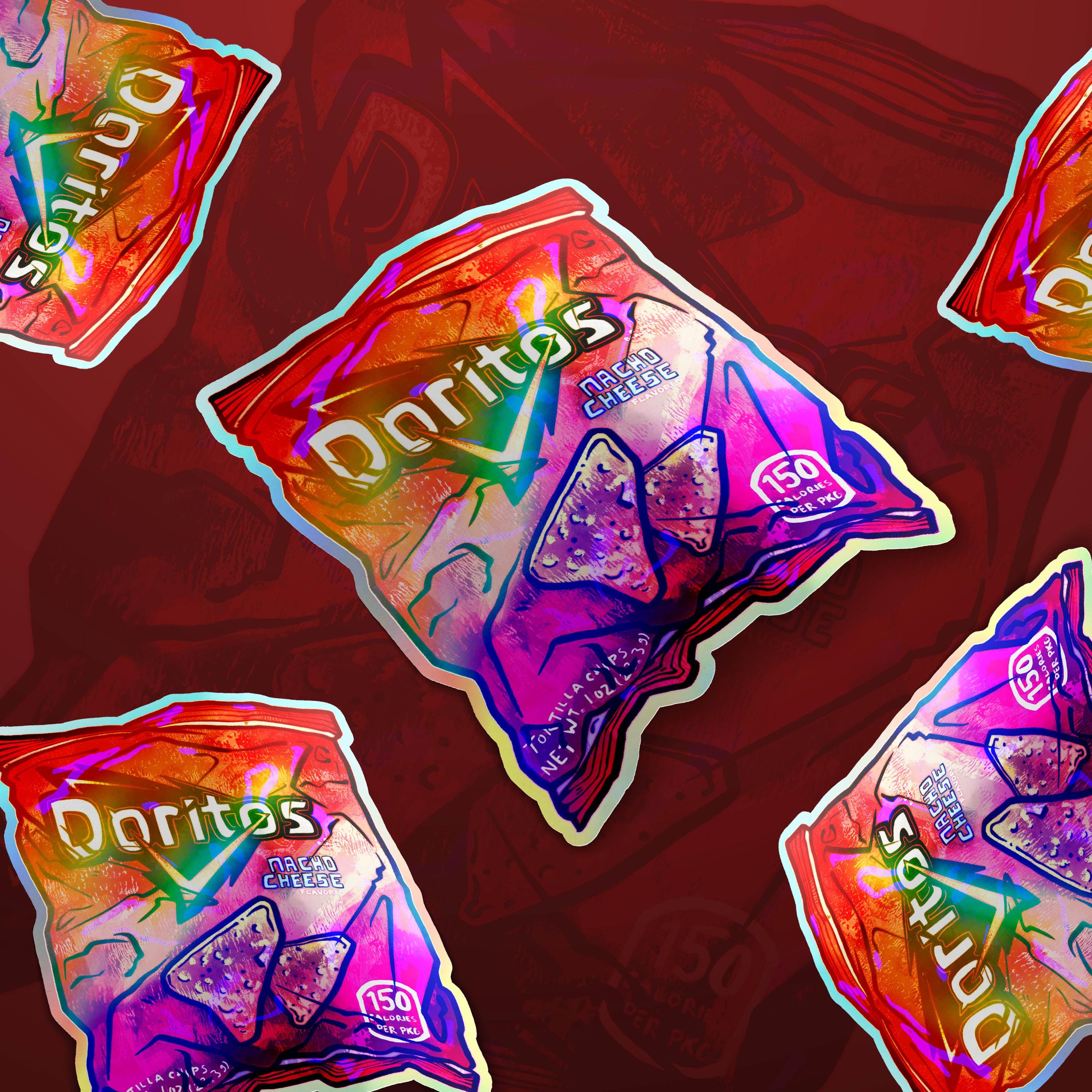 Holographic Doritos Sticker - Etsy