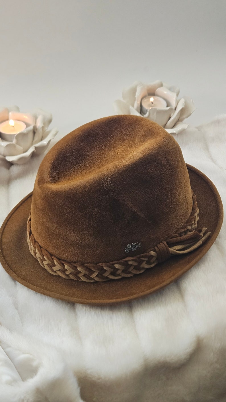 Vintage Unisex Royal Coachman Hat, Fedora Hat by Dobbs, Fur Felt Carmel ...