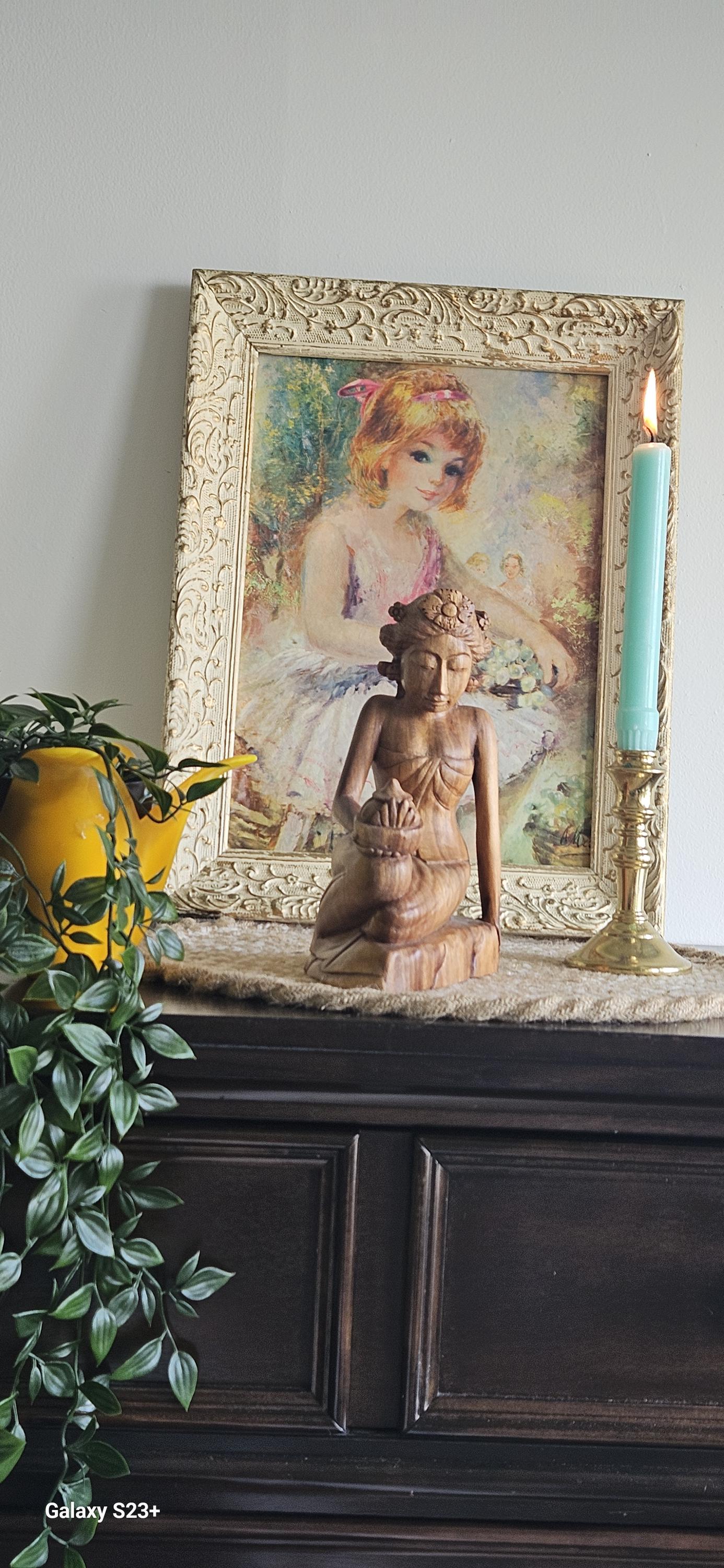 Hand-carved Folklore Art Statuette Pensive Balinese Lady Dencer Art ...