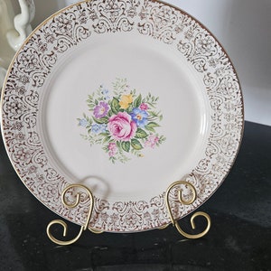 Set of 5 Triumph Limoges Rosalie 22kt Gold Trim Dinner Plates, Vintage ...