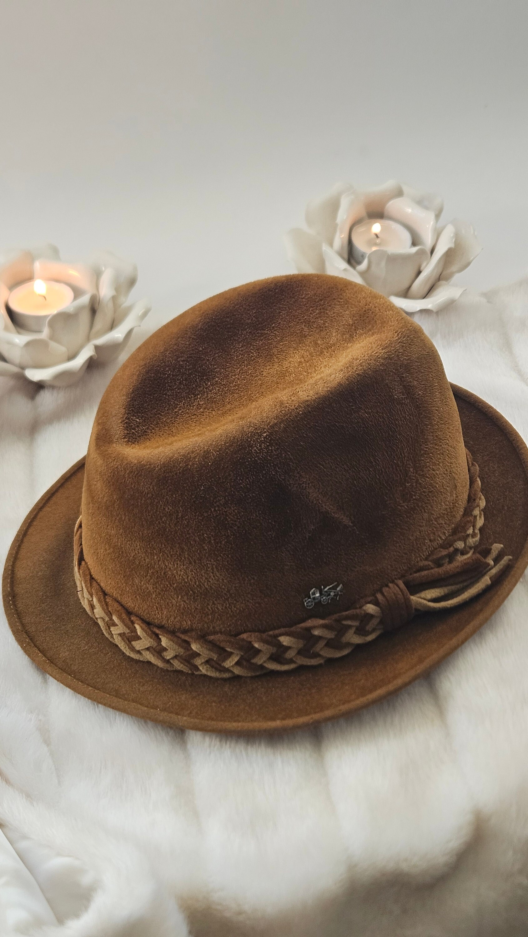 Vintage Unisex Royal Coachman Hat, Fedora Hat by Dobbs, Fur Felt Carmel ...