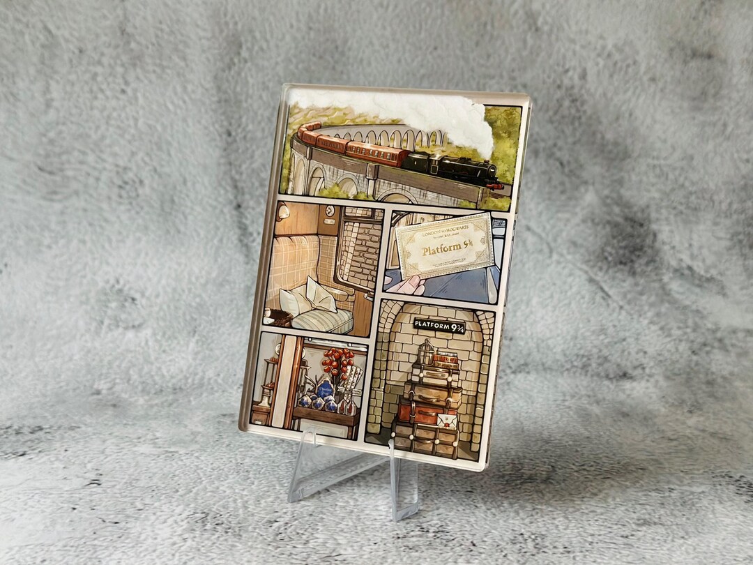 Train Station Platform Storyboard Acrylic Fridge Magnet | Handcrafted ...