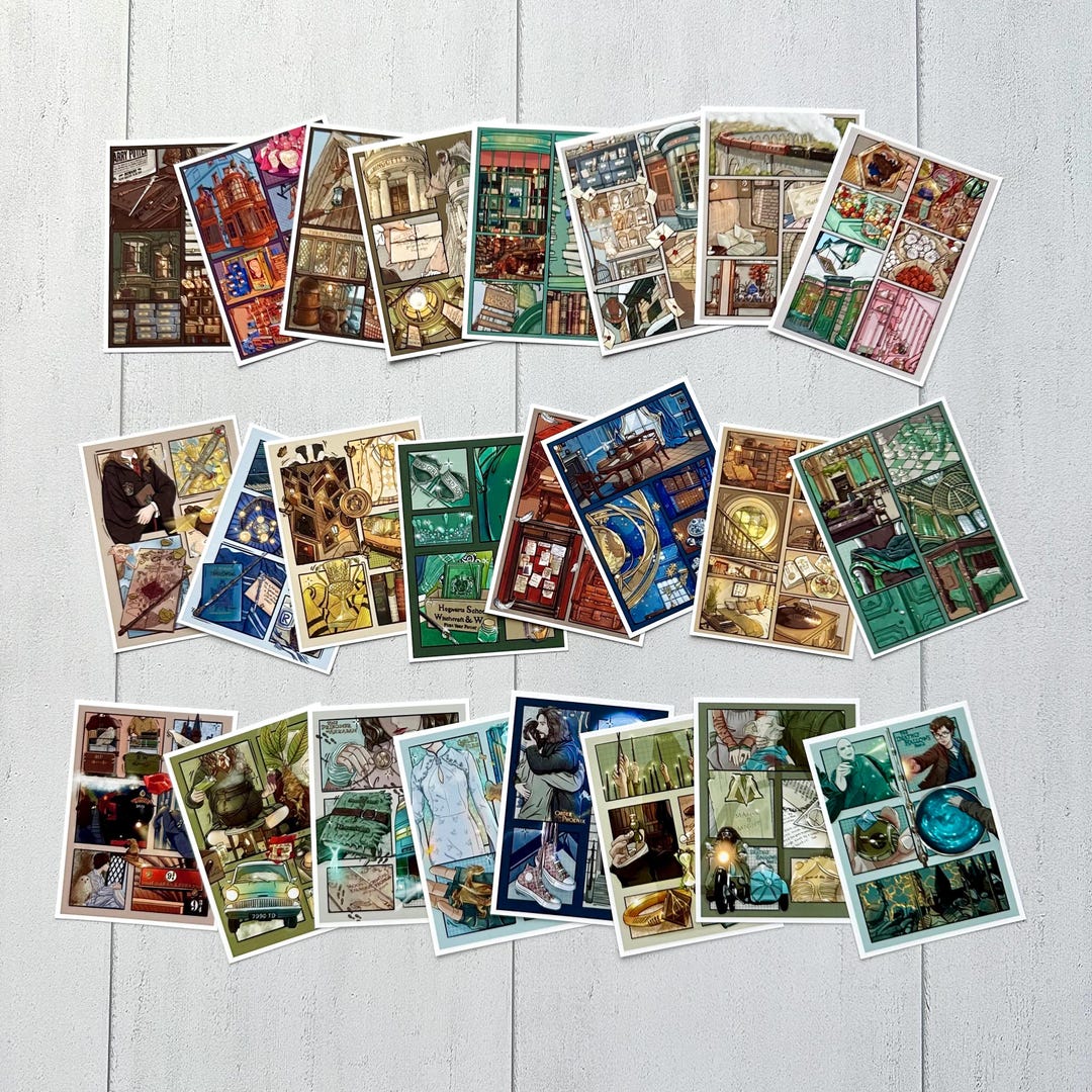 Magic Wizard World Storyboard Sticker Set | 4 Houses Common Rooms ...