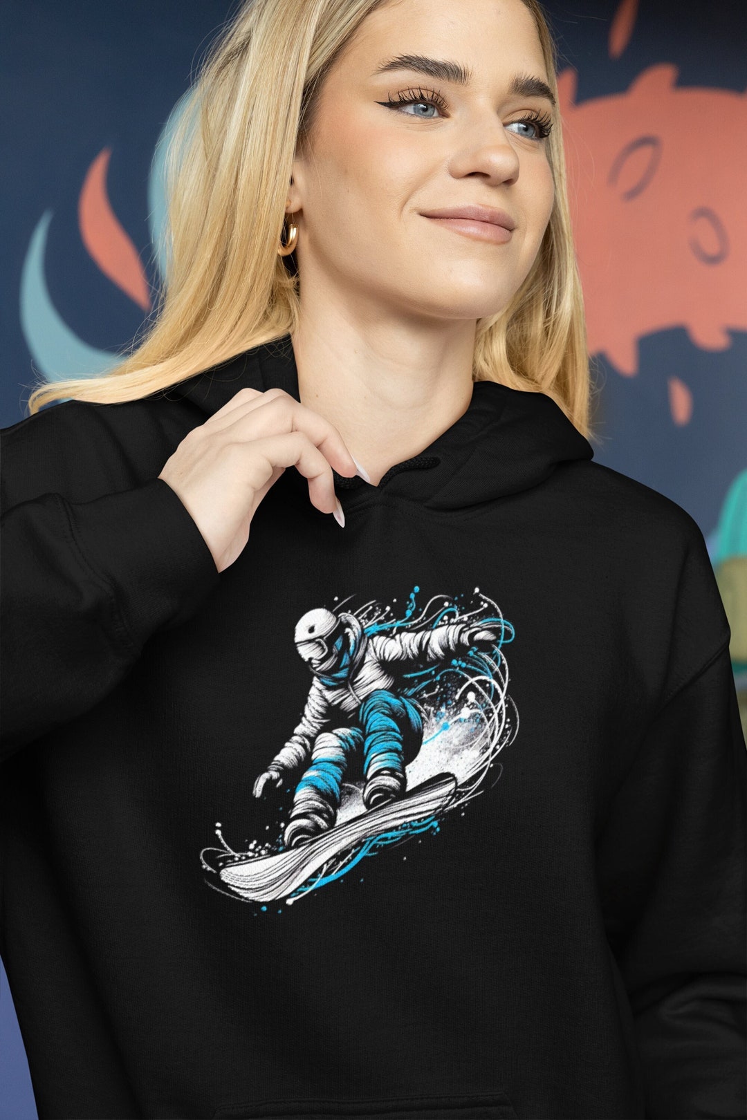 Snowboard Hoodie, Winter Sports, Apres Ski Women, Snowboarder Graphic ...