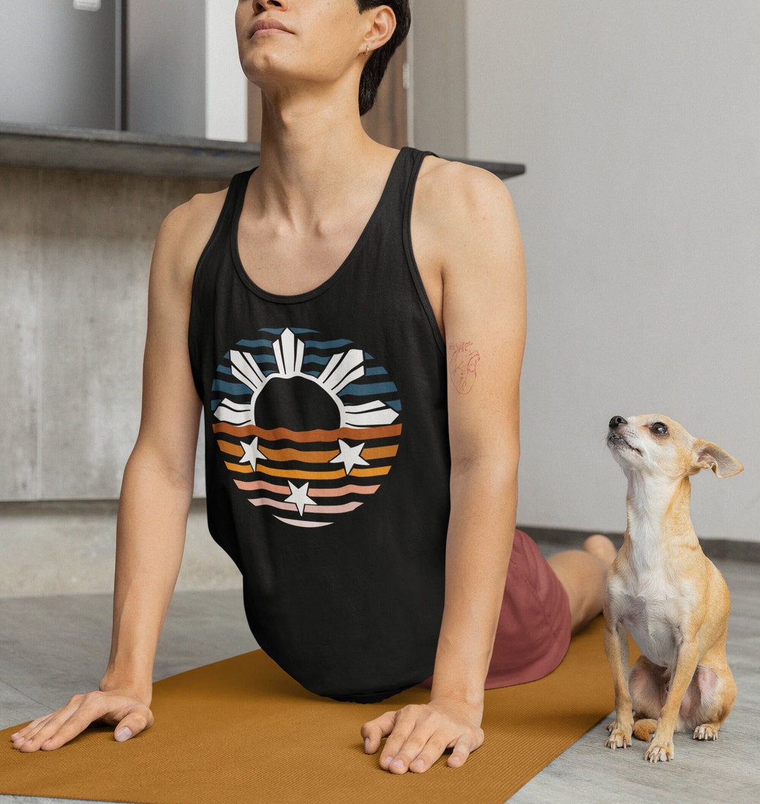 Retro Filipino Pride Tank Top – Vintage Sun Graphic Sleeveless Shirt - Etsy