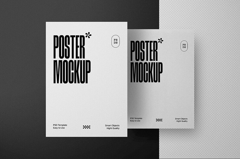 Realistic Posters Mockup PSD File Brand Identity Template Poster - Etsy
