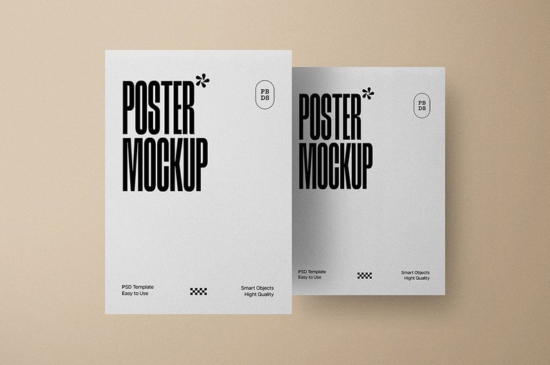 Realistic Posters Mockup PSD File Brand Identity Template Poster - Etsy