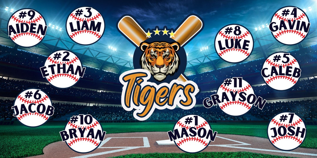 Custom Baseball Little League Tball Softball Team Vinyl Banner Baseball ...