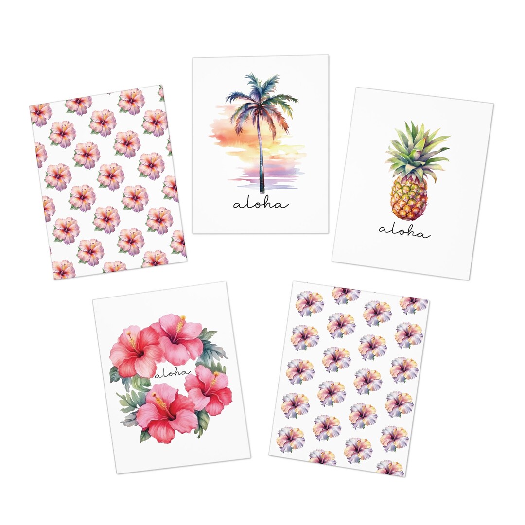 Hawaii Aloha Greeting Cards Multi-design Greeting Cards 5-pack - Etsy