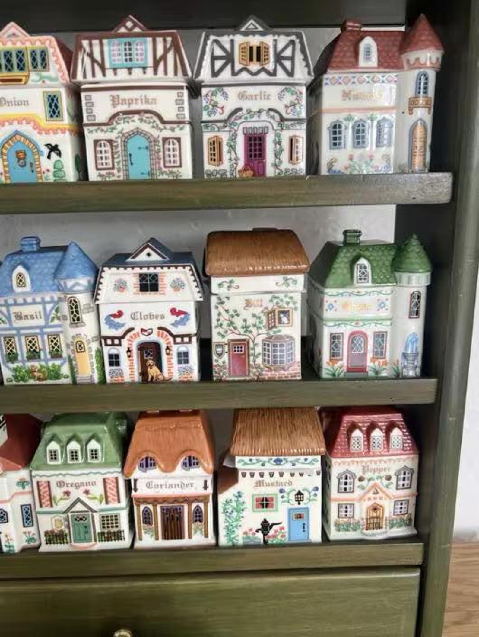 Lenox Spice Village Complete Set of 24 Spice Jars & Rack - Charming ...