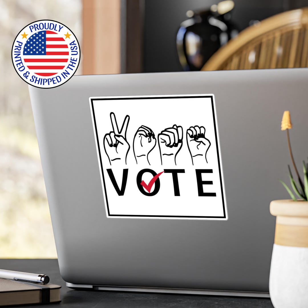 ASL Vote Stickers, Hand Sign Language, Election 2024 Republican ...