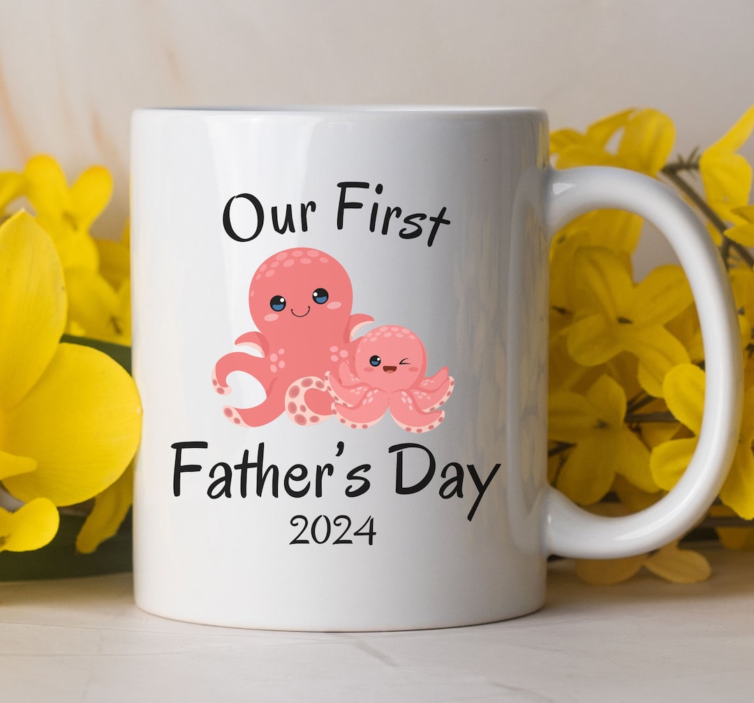 Our First Fathers Day Personal Mug, First Time Dad Present From Baby ...