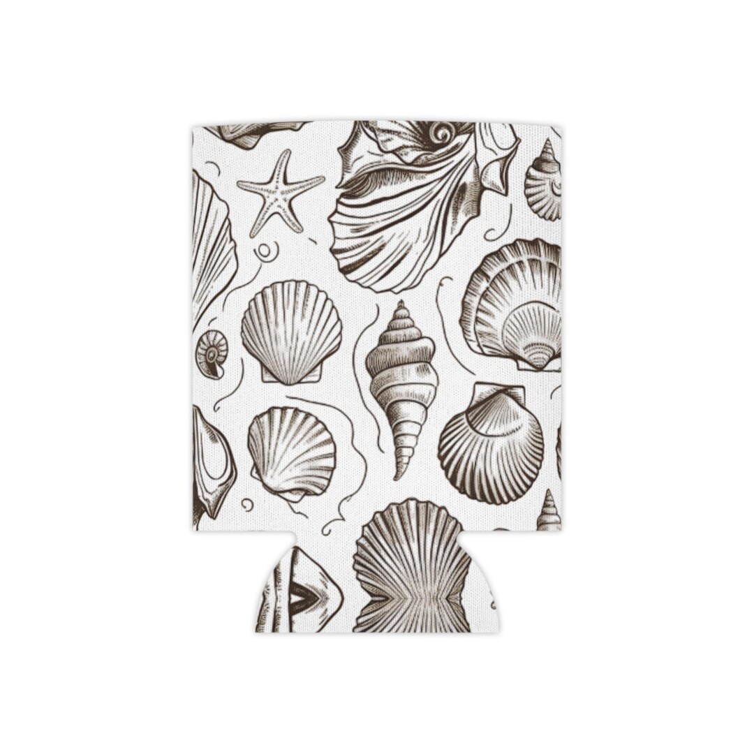 Seashell Koozie- Beach Theme Can Cooler for Summer Drinks, Insulated ...