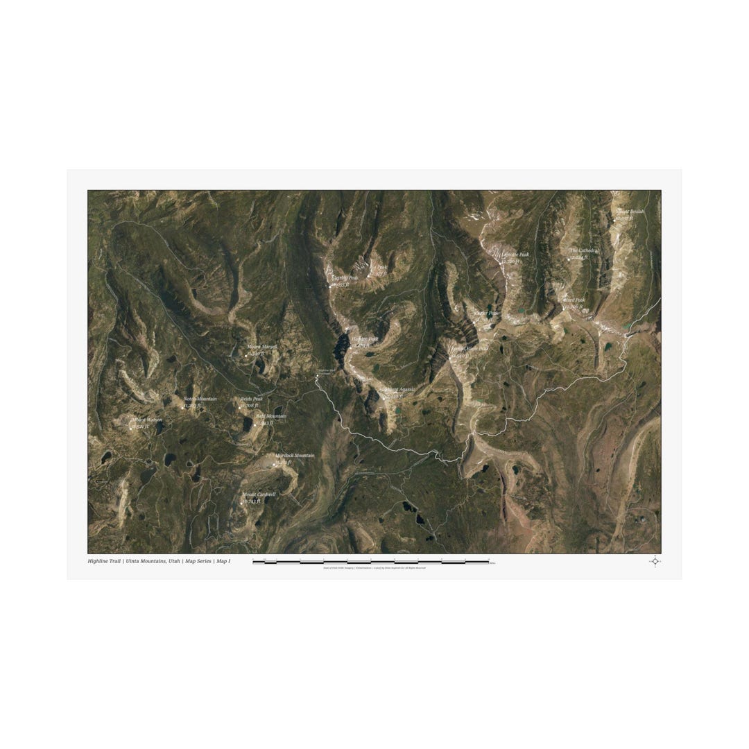 Highline Trail Series | Map I | Uinta Mountains, Utah | Imagery | White ...