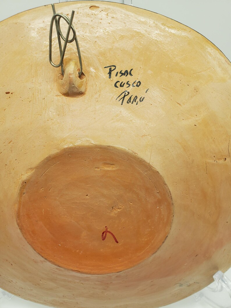 Vintage Red Clay Terracotta Pottery Cusco Peru Handcrafted Plate 9 3/4 ...