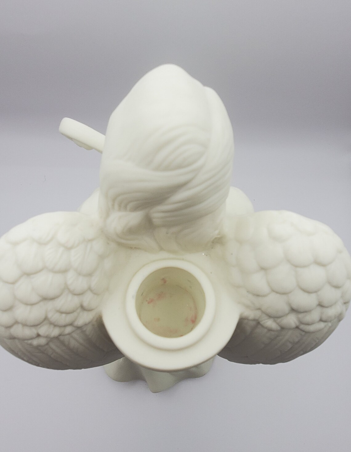 Candle Holder Partylite Lyrical Angel Playing a Lyre Bisque Porcelain ...