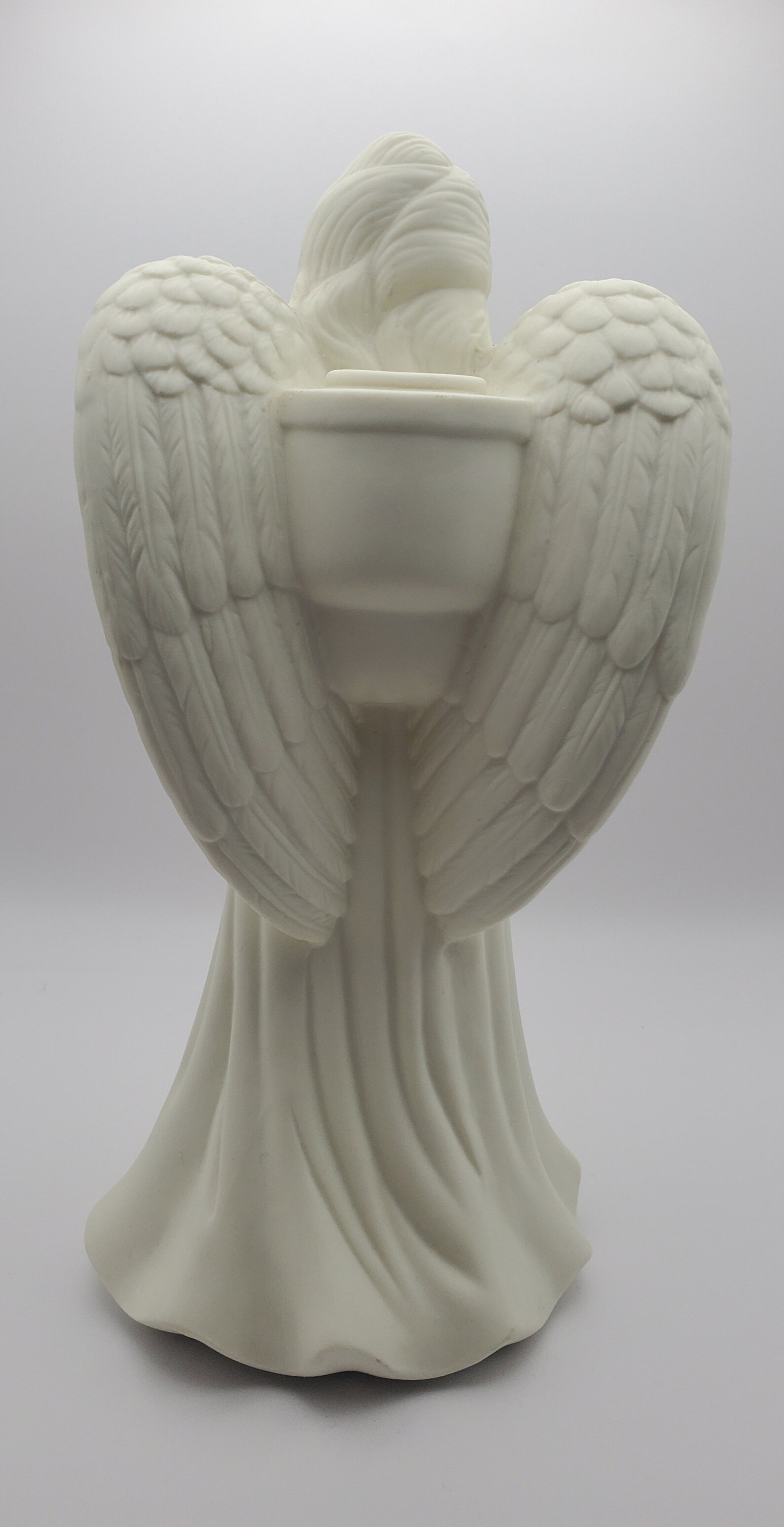 Candle Holder Partylite Lyrical Angel Playing a Lyre Bisque Porcelain ...