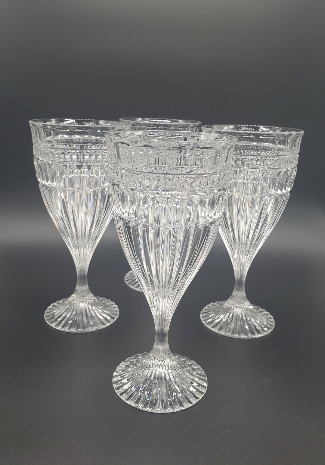 Crystal Goblets Vintage Mikasa Titan Pattern 7.75" Set of 4 - Etsy