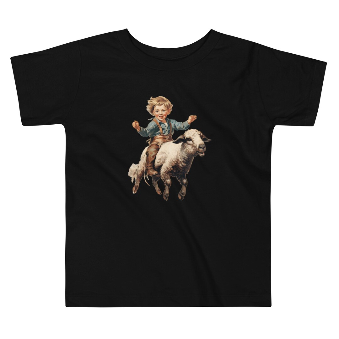 Unique Kids Rodeo Tee Shirt Mutton Bustin' Graphic Little Cowboys ...