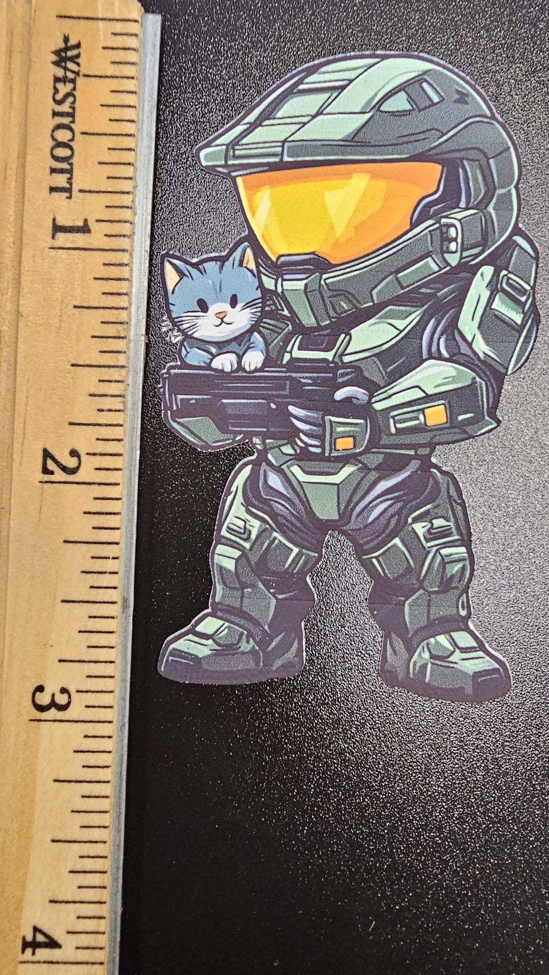 Master Chief With Cat - Waterproof Matte Stickers (set of 3) - Etsy