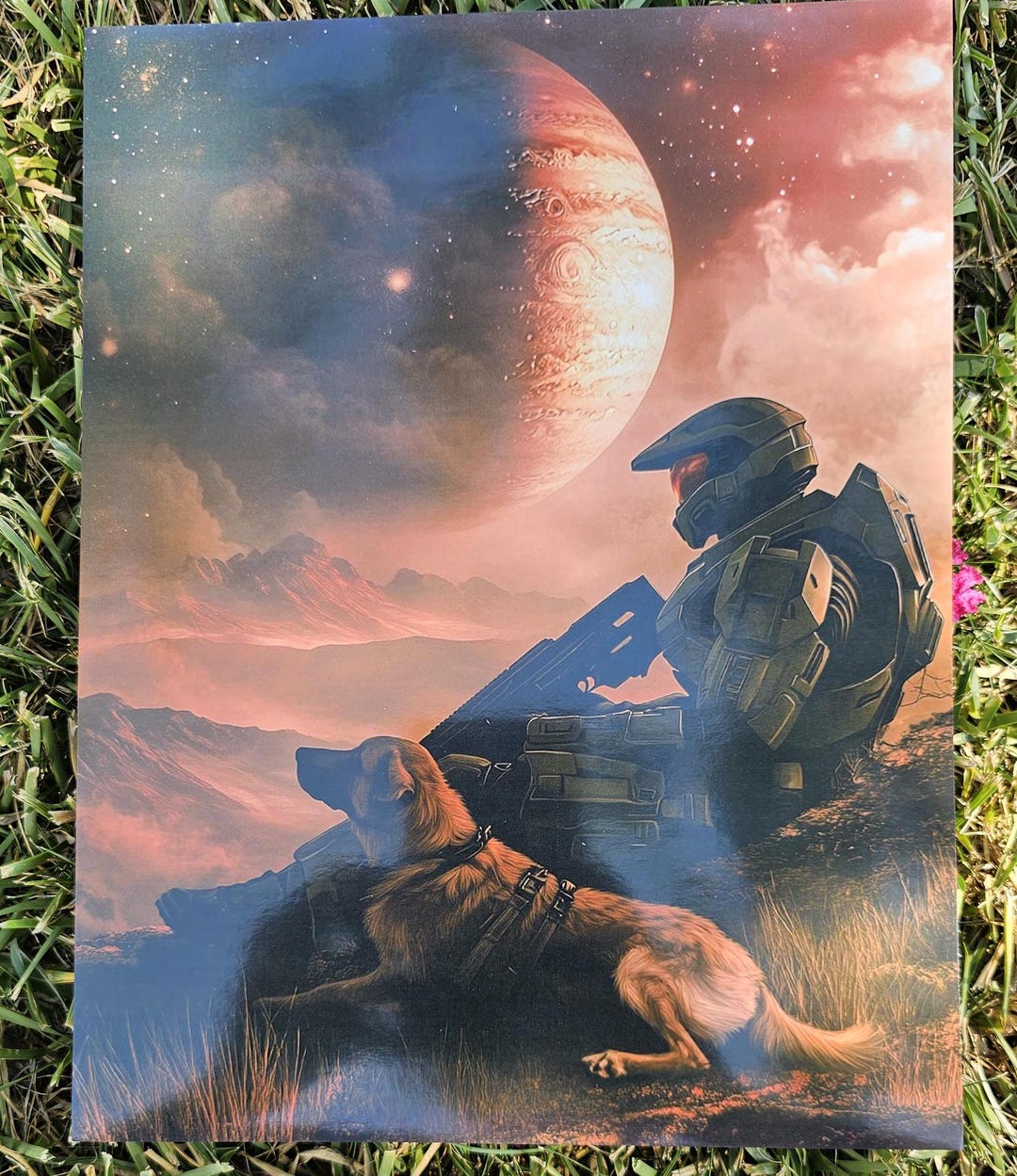 Halo Master Chief and Cute Dog - Etsy