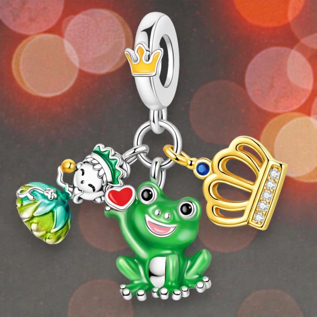 Frog Prince Princess Fairy Tale Frog Prince Love - 925 Sterling Silver ...