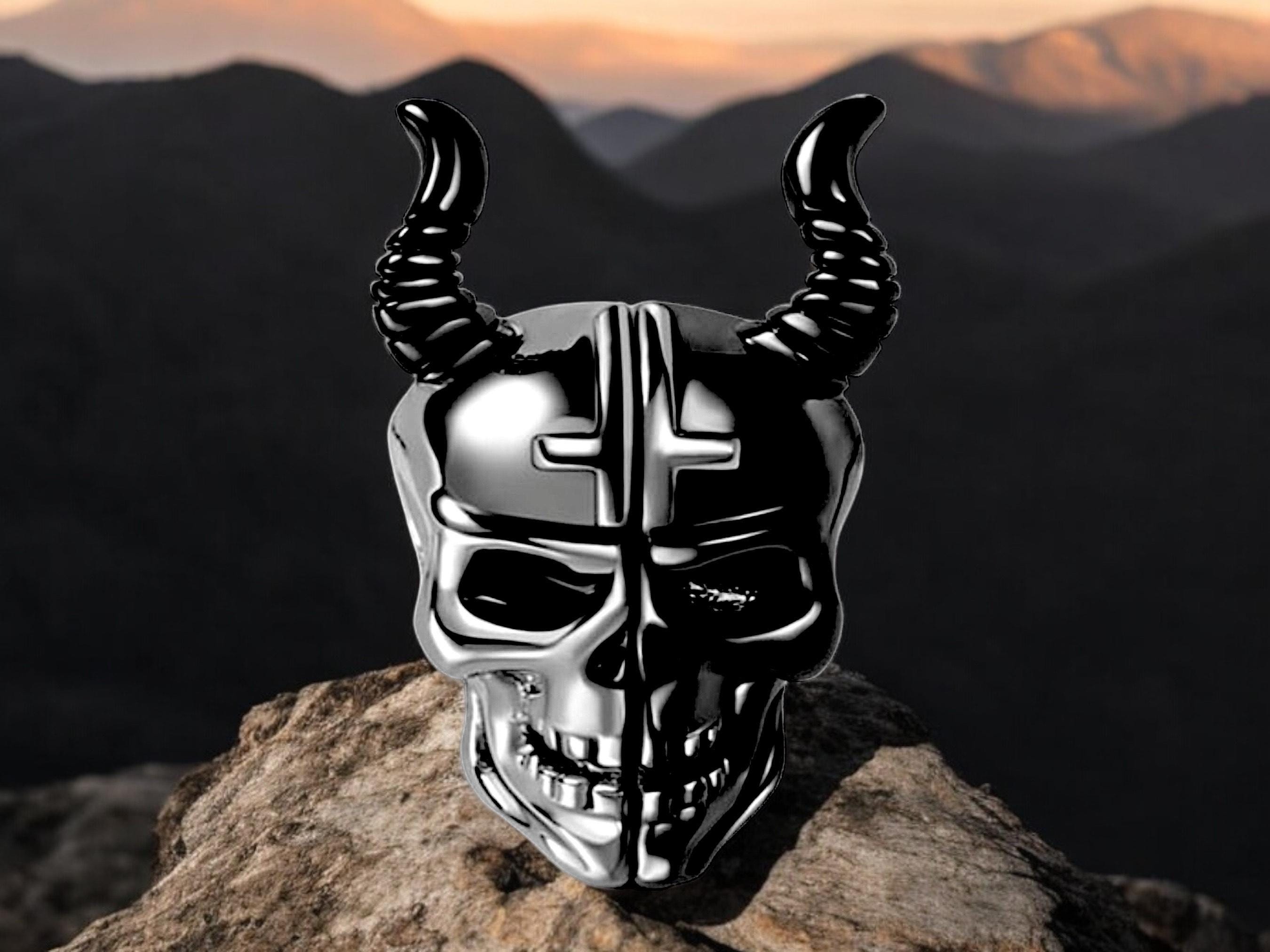 Skull Skull With Horns Devil Statan Religion Devil Mischief Curse Hell ...
