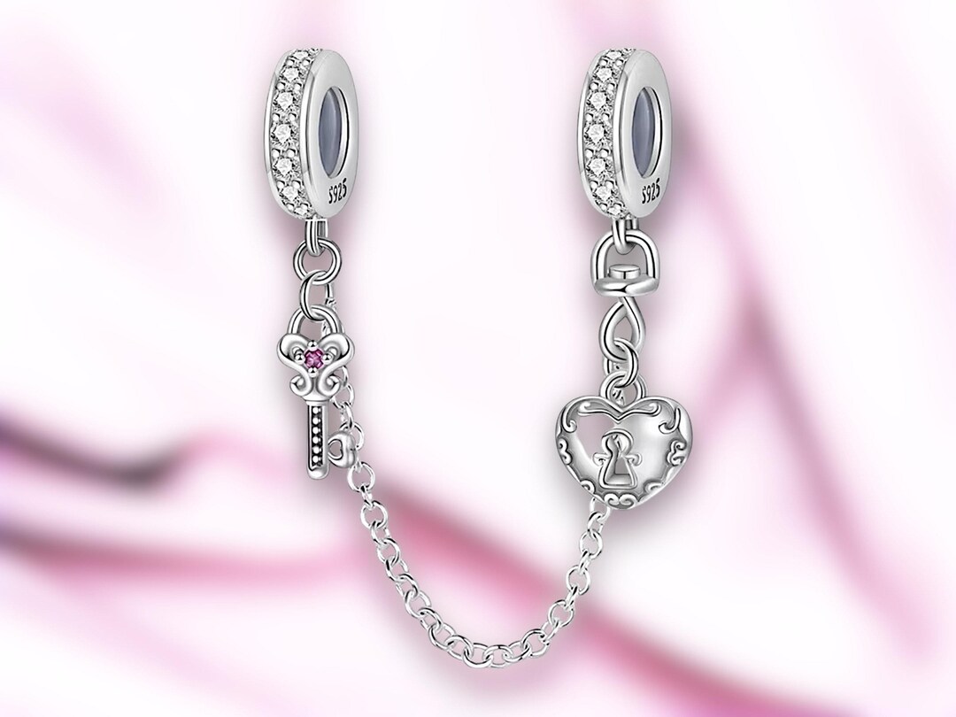 Heart Lock Key Anti-loss Chain Loss Protection Chain Stopper Spacer ...