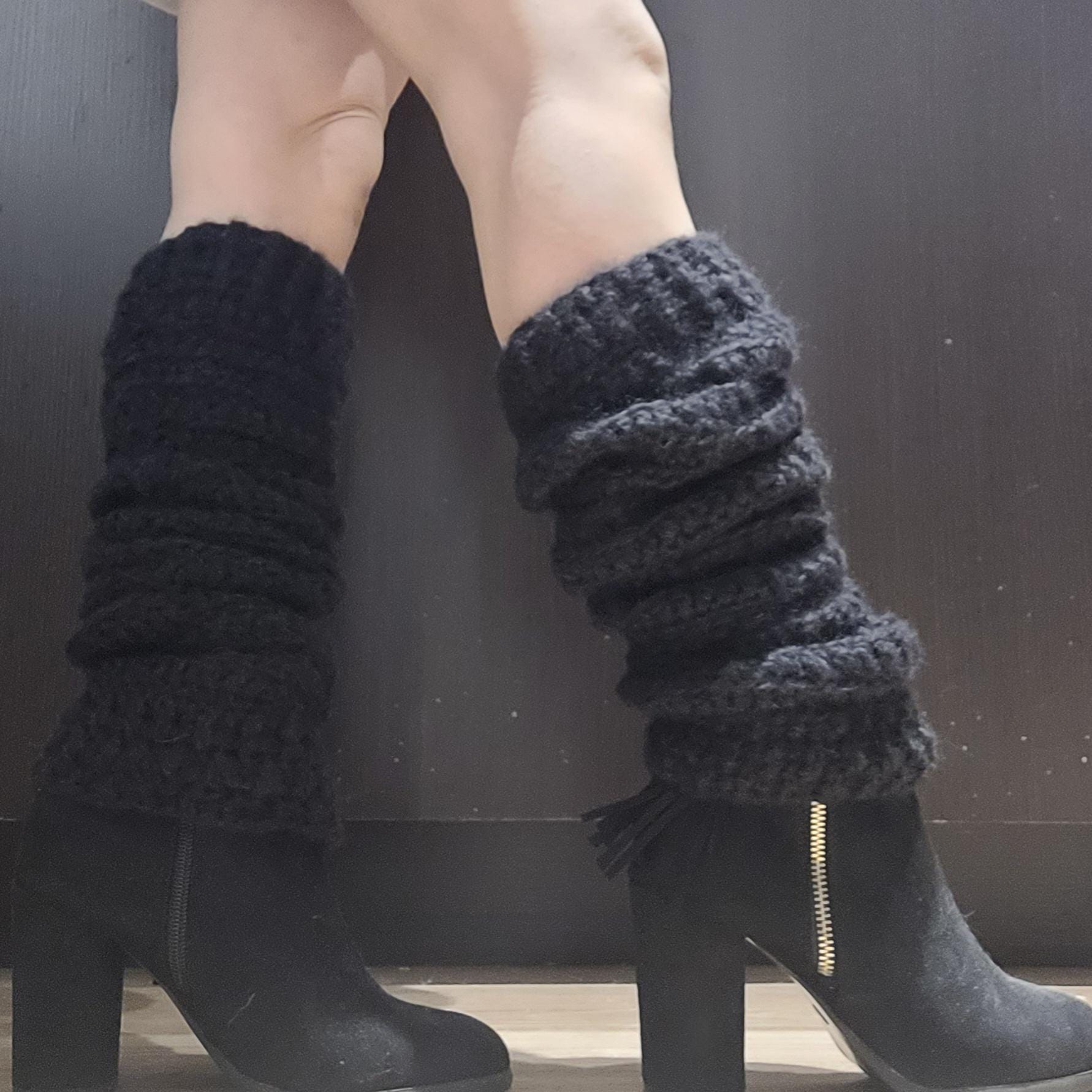 Crochet the Nile, Long and Slouchy Leg Warmers or Ankle Boot Cuffs Made ...
