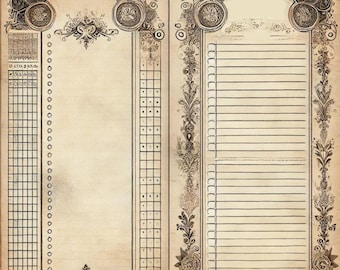Printable Aged, Vintage Double Folio Digital Download - Etsy