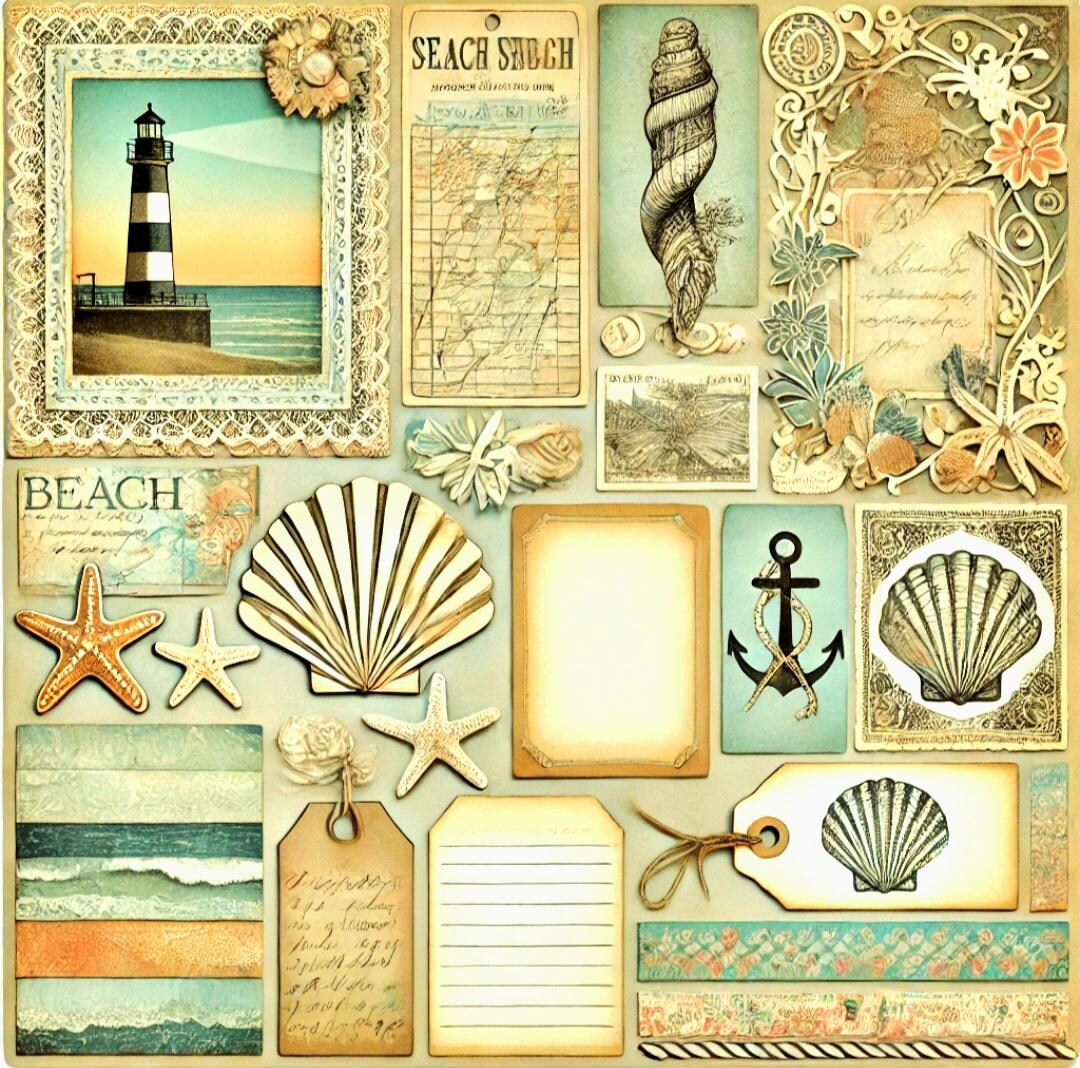 Printable Summer Beach Scrapbook Page Digital Download - Etsy