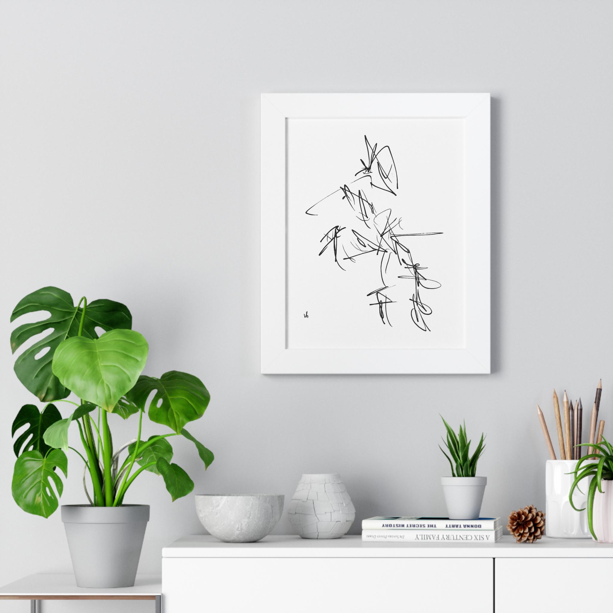 Abstract Line Art Framed Print, Modern Wall Decor - Etsy