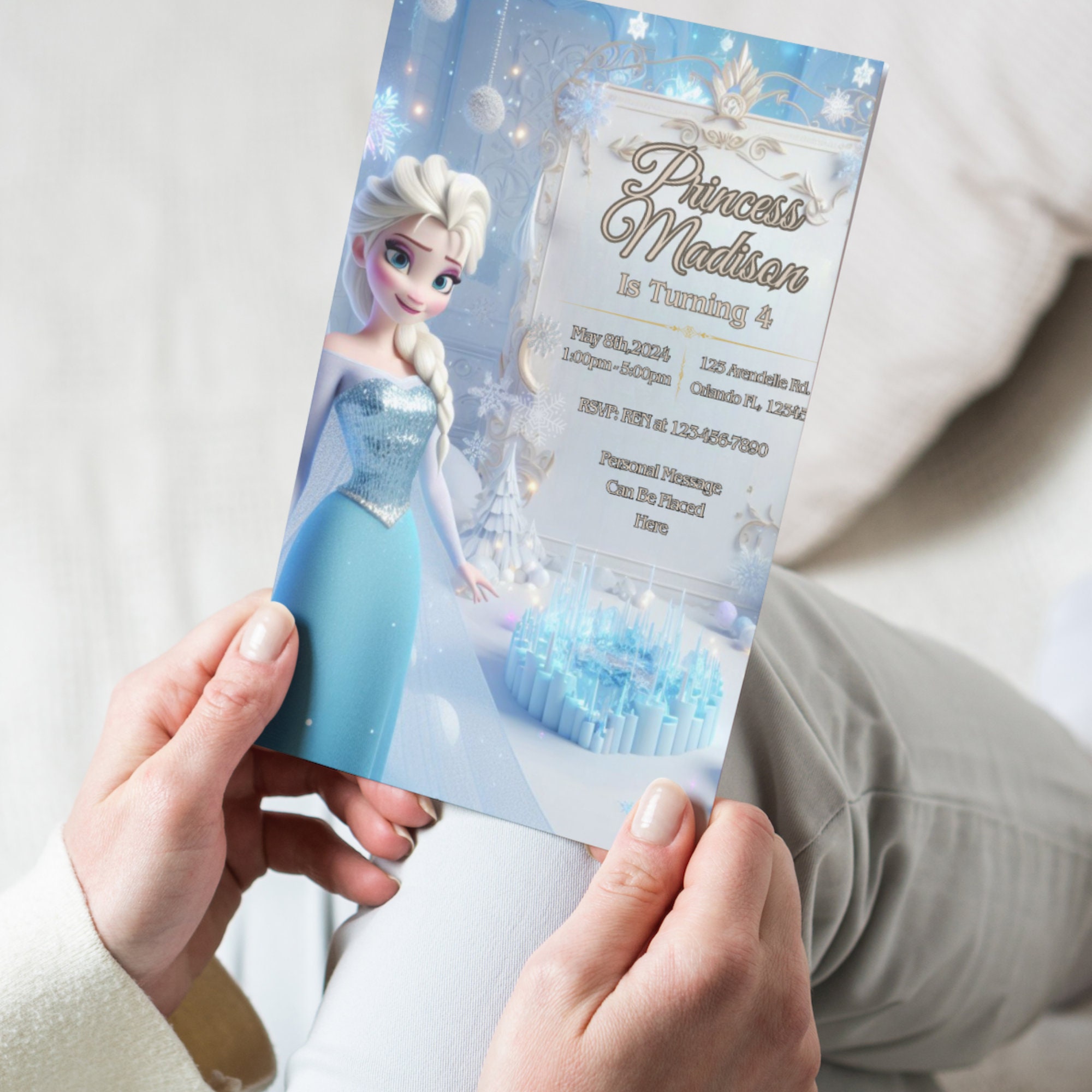Elsa Birthday Invitation - Printable Digital Download for Frozen Themed ...